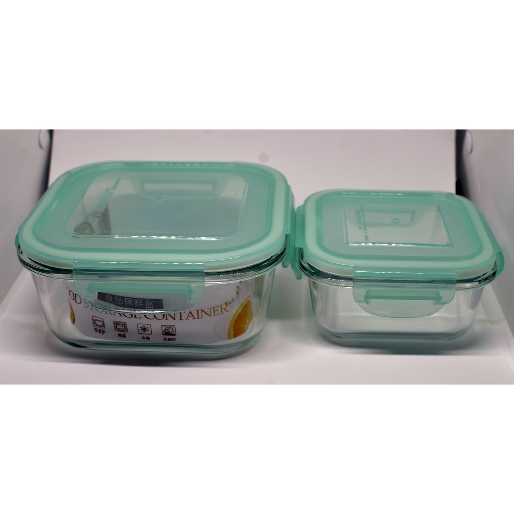 Rectangle Glass Food Container 850ml + 320ml Set | Shopee Malaysia