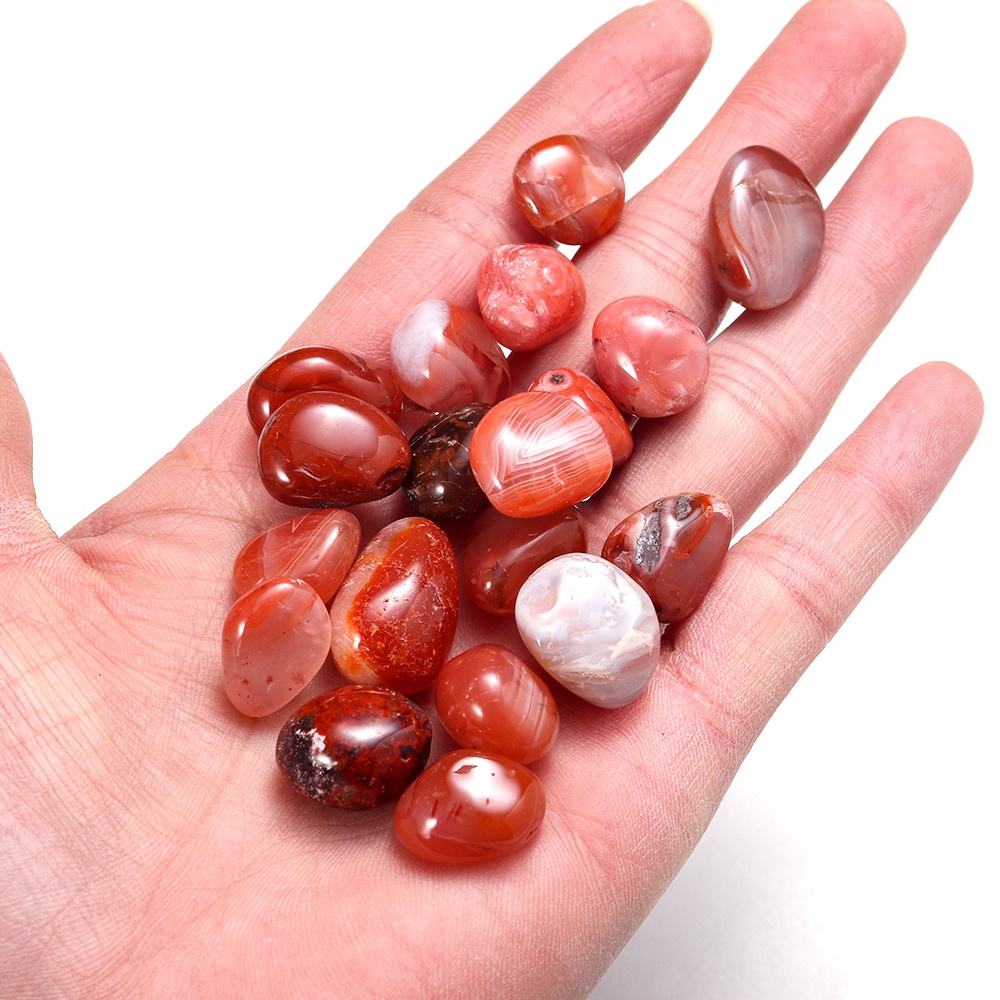 100g Natural Red Agate Tumbled Stones Polished Gemstones Crystal Home Decor Aquarium Gravels ...