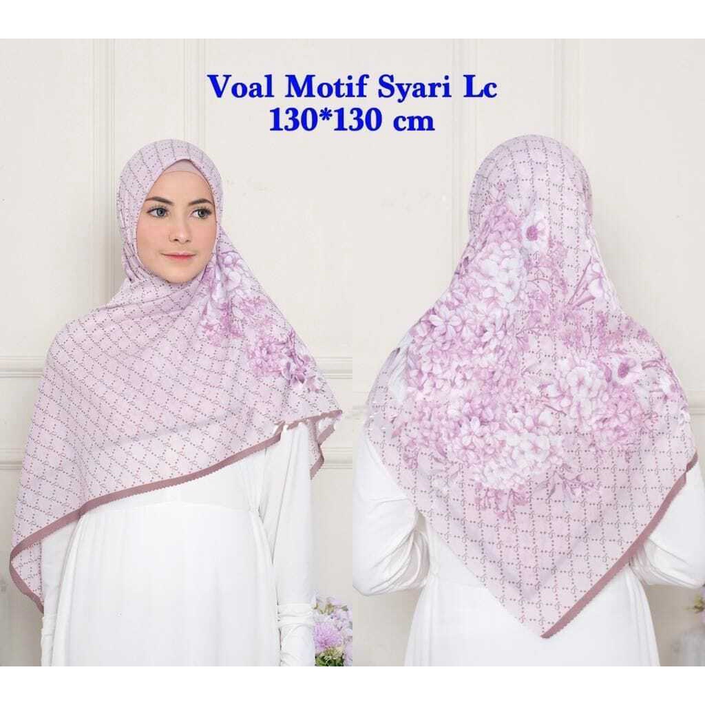 Latest Syar'i Motif Hijab Rectangle Sharia Motif Lasercut 130x130 Hijab ...