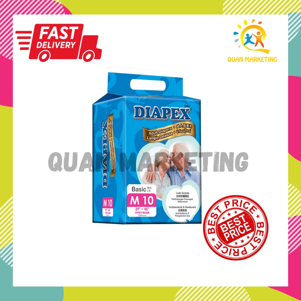 Diapex Adult Tape Diapers M10 / L8 [1 Pack] | Shopee Malaysia