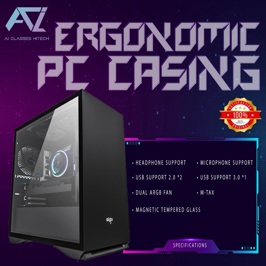 AIGO YOGO M2 Computer M-ATX Dustproof and Silent Game Water-cooled Mini ...