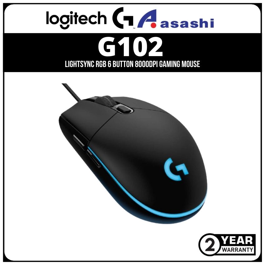 Logitech G102 LIGHTSYNC RGB 6 Button 8000DPI Gaming Mouse (2nd Gen) 910 ...