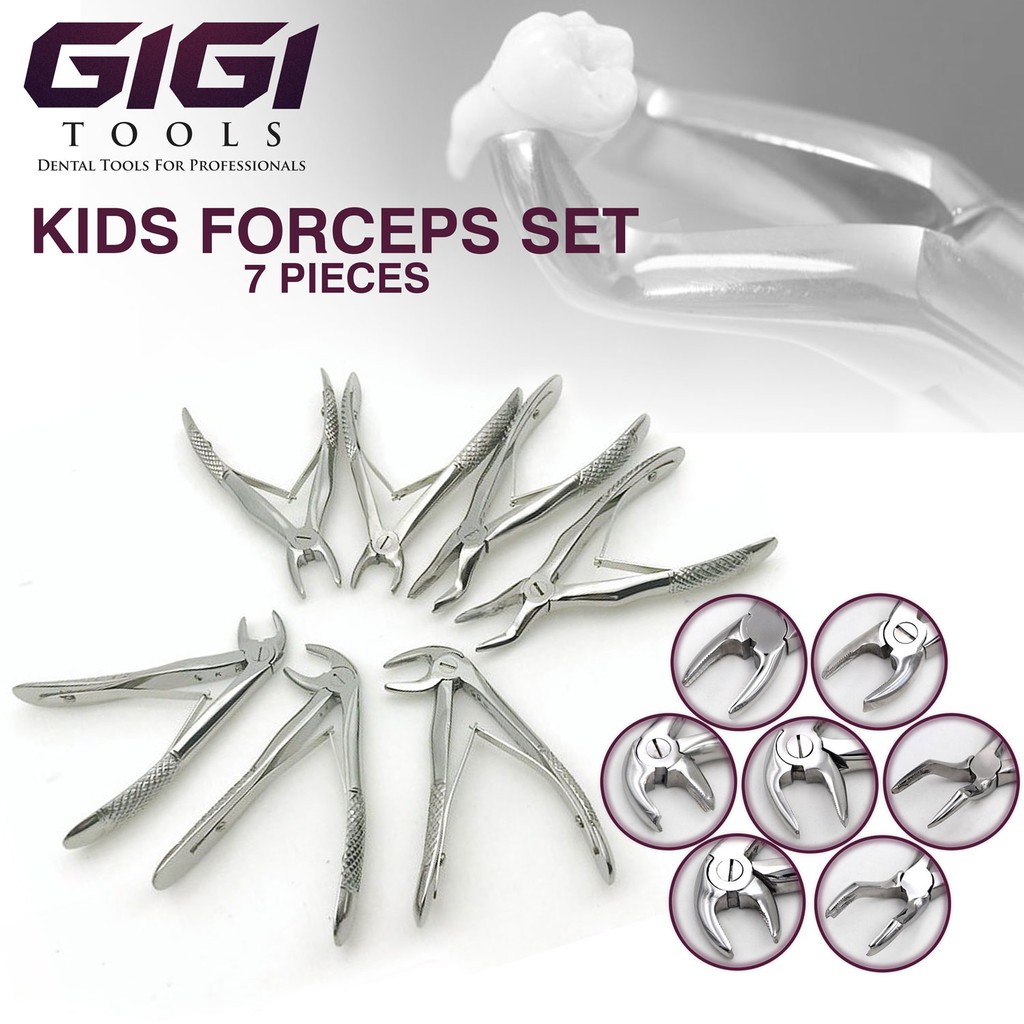 GIGI TOOLS New Kids/Children Extracting Forceps Set 7Pcs Extraction ...
