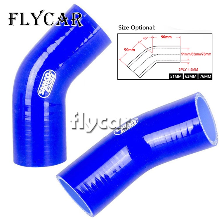 SAMCO 45 Degree Silicone Hose Reducer Joiner Coupling Intercooler ...