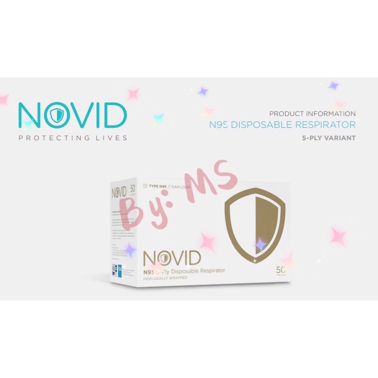 NOVID N95 5-PLY Respirator Adult Face Mask - Individually Wrapped ...