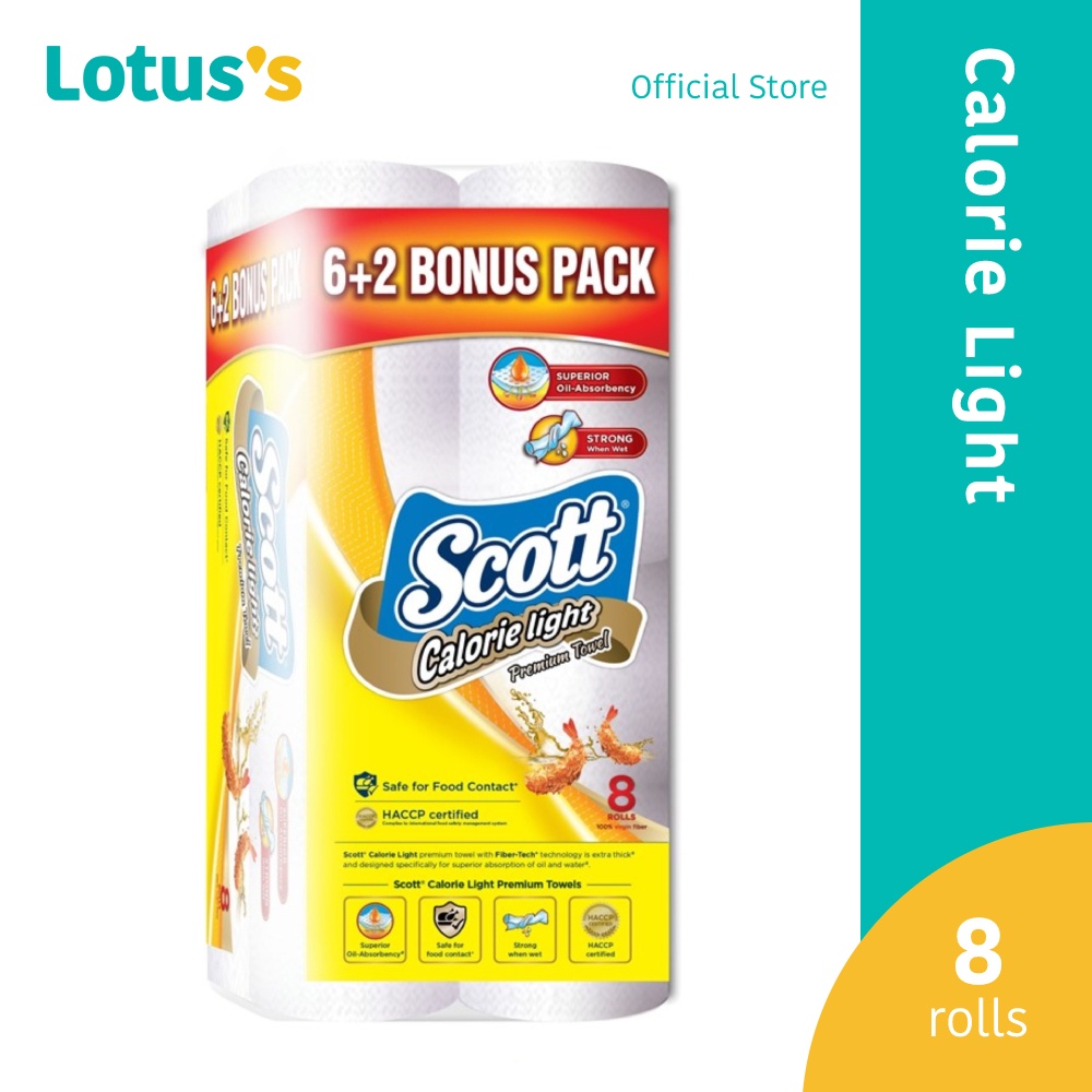Scott Calorie Light Kitchen Towel (50's x 6 + 2) | Shopee Malaysia