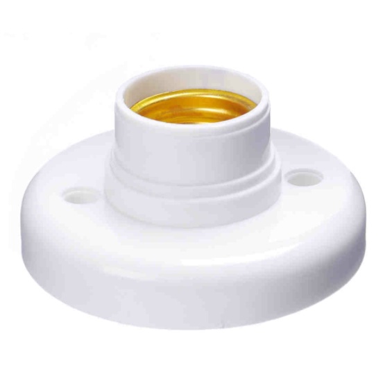 E27 Edison Screw Cap Socket White Ceiling Light Lamp Bulb Fixing Base ...