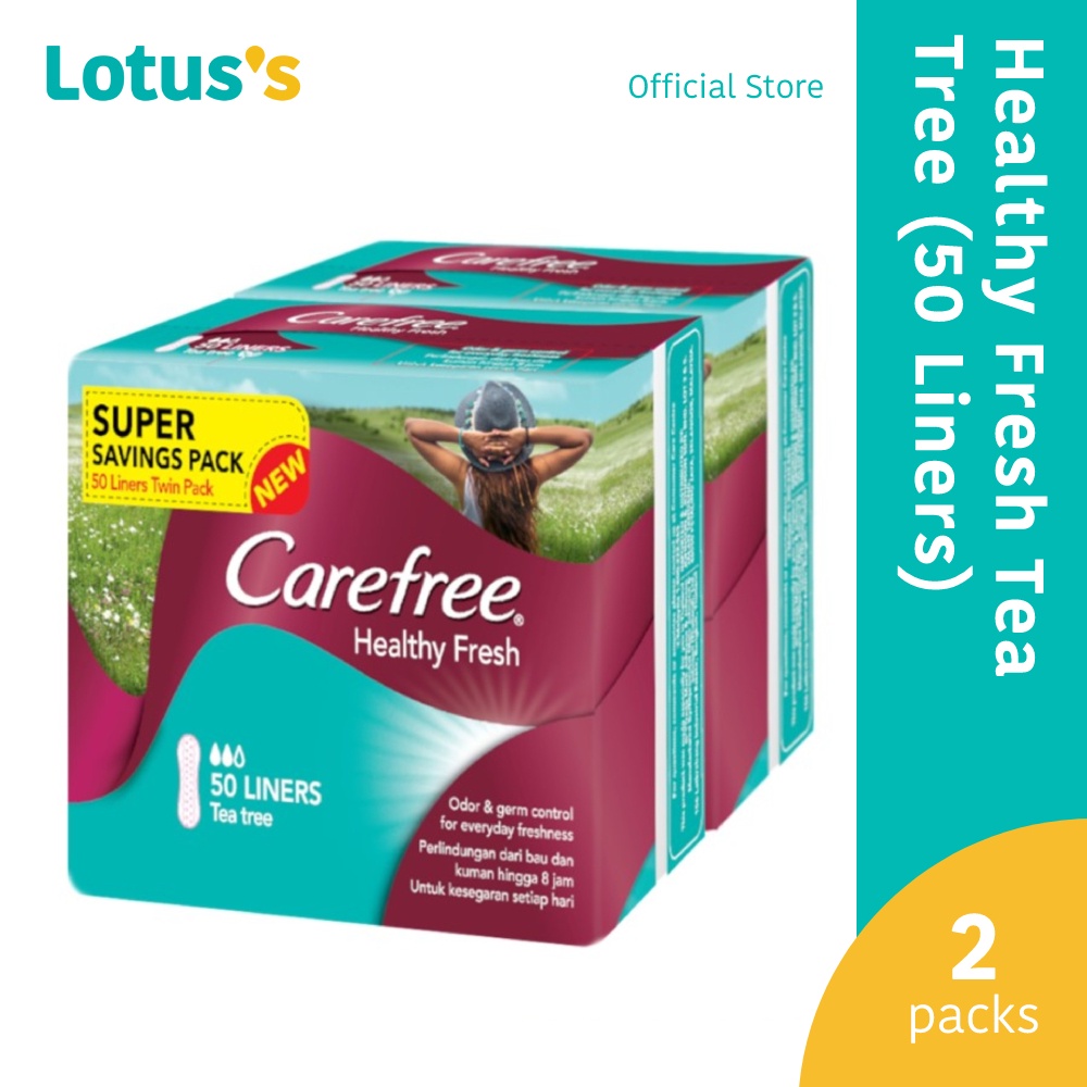 Carefree Healthy Fresh Tea Tree (50 Liners x 2 Packs) | Shopee Malaysia
