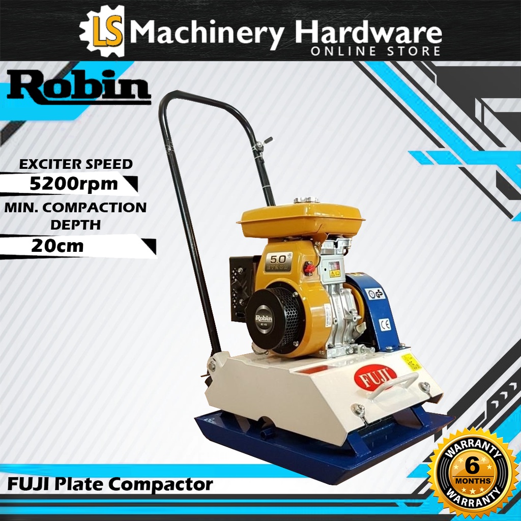 FUJI Plate Compactor c/w Japan Robin EY-20D Gasoline Engine TKL-80 - 6 ...