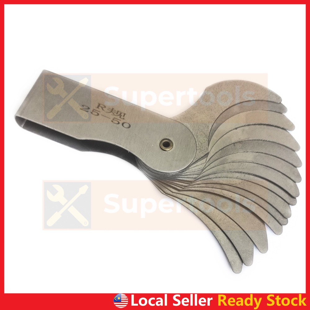 Radius Gauge R1-R100 Fillet Gauge Feeler Metric Engine Cylinder Head ...