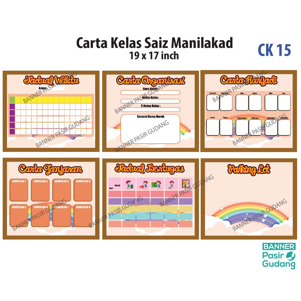 getah rambut Set Keceriaan Kelas / Banner Jadual Kelas EDISI BAJET ...