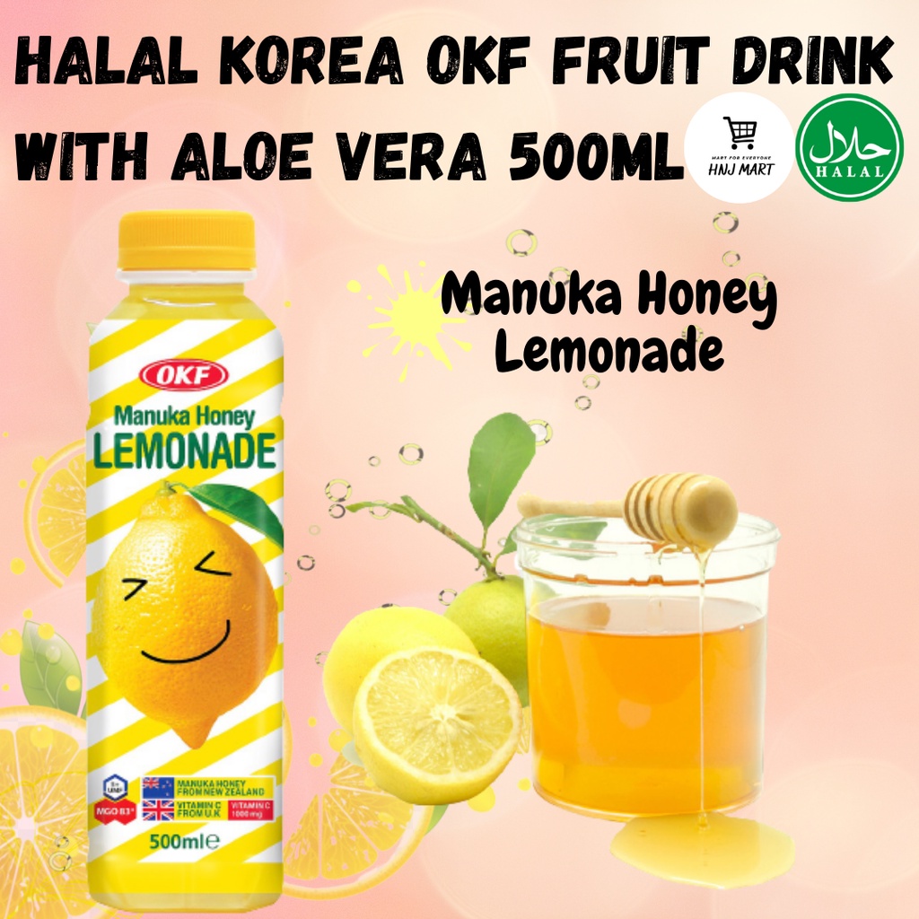 Halal Korea Aloe Vera Drink Fruit Flavour 500ml Yuzu / Lemon Ginger ...
