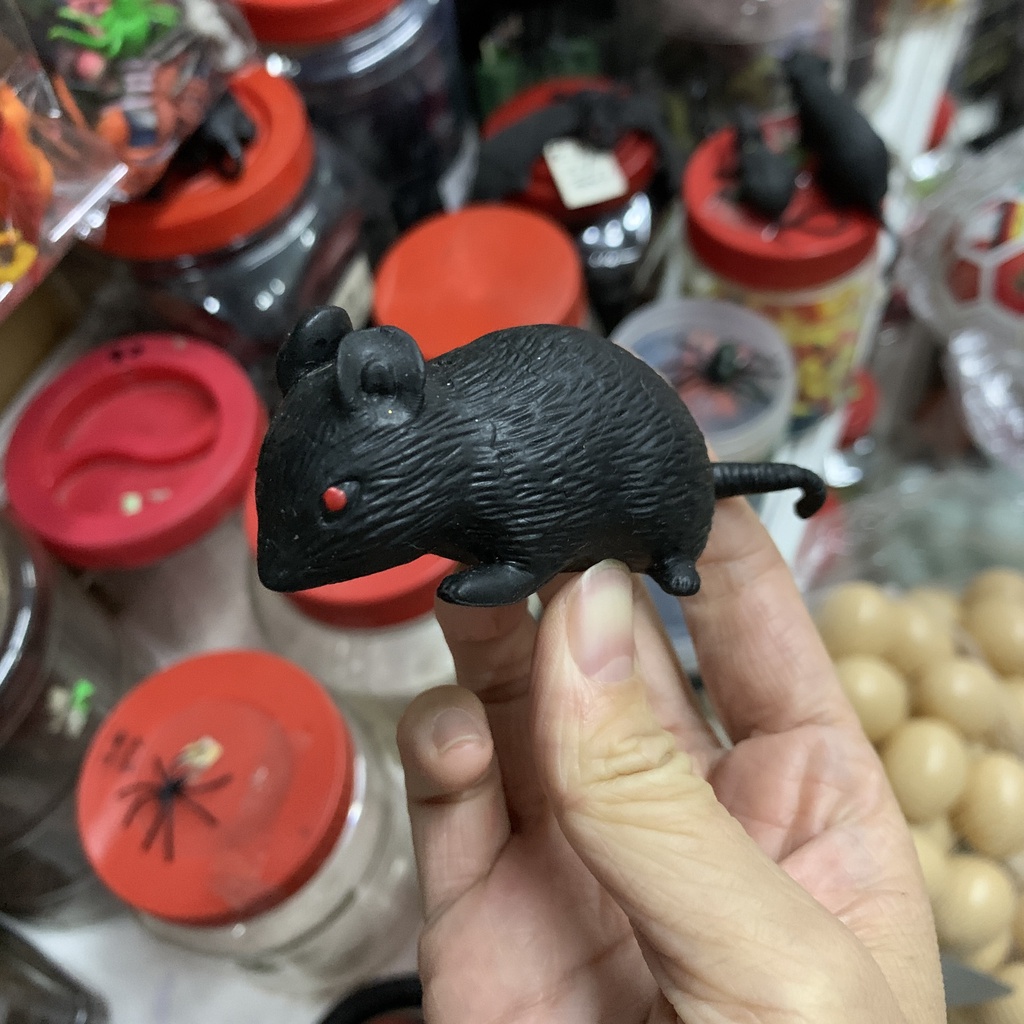 1Pcs INSECT RUBBER TOY BLACK MOUSE RAT FOR FUN TIKUS PALSU Halloween ...