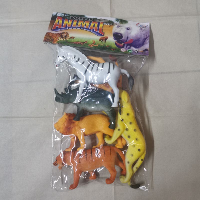 Wild animal set 6PCS Haiwan Getah Mainan Budak | Shopee Malaysia