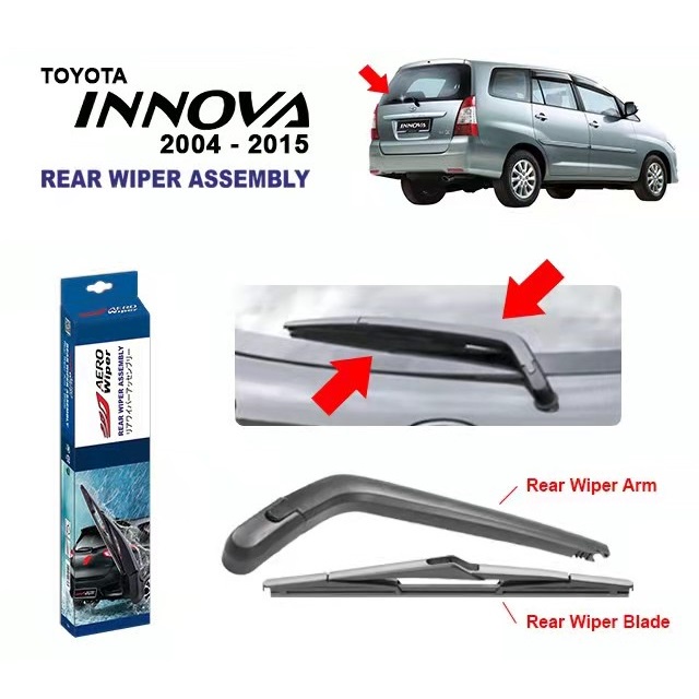 Toyota Innova 2004 - 2015 Rear Windshield OEM Wiper Arm Blade Set Full ...