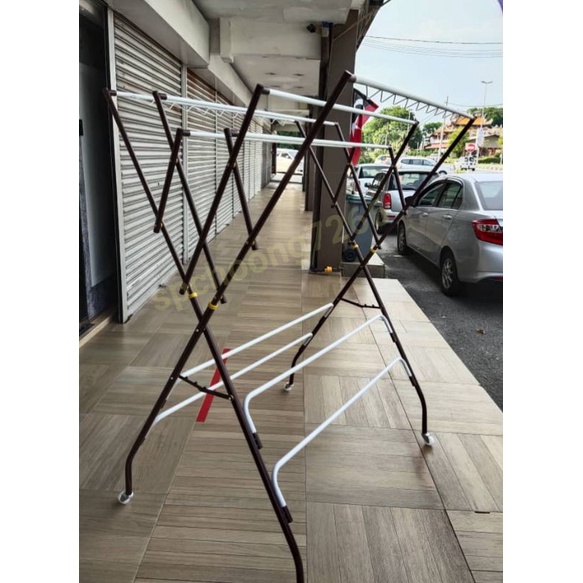 3V CLOTHES HANGER/Ampai BAJU 【6+4Bars】】【10+4 Bars】Powder Coating Paint 晒衣架 | Shopee Malaysia