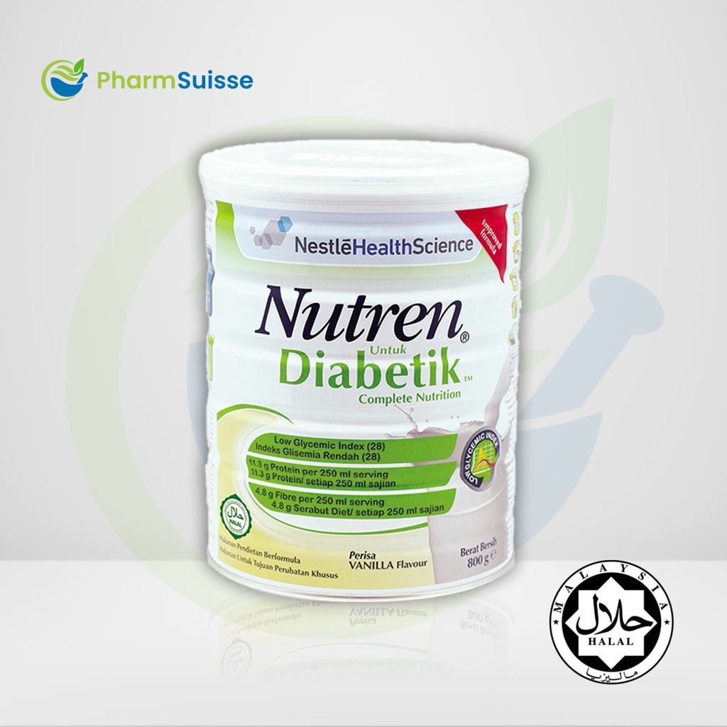 NUTREN DIABETIK 400G/800G TIN COMPLETE NUTRITION DIABETIC DIABETES ...