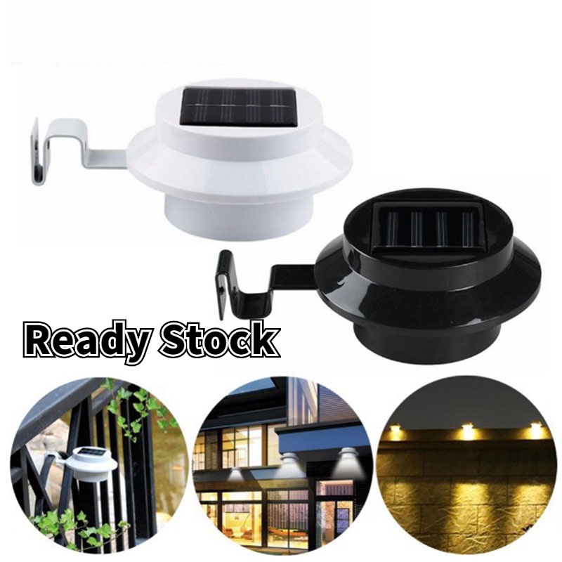 【My Spots】3 LED Solar Powered Portable Gutter Light Outdoor/Garden/Yard ...