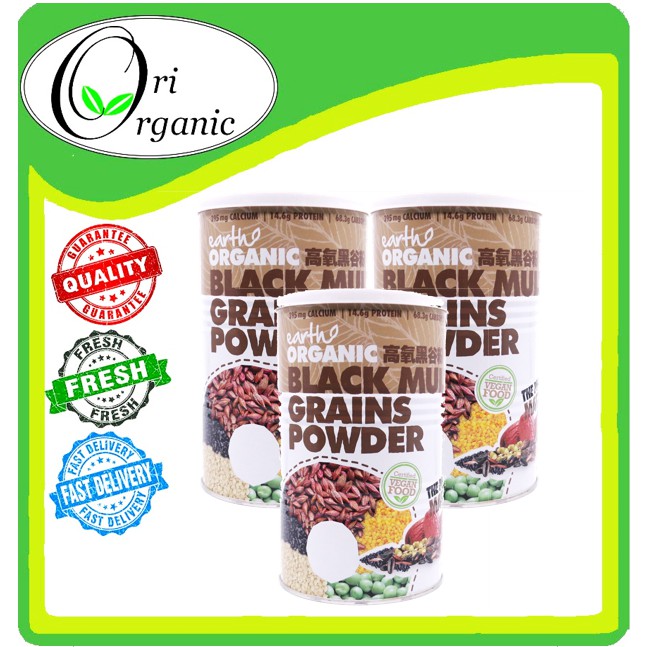 3x EARTH ORGANIC BLACK MULTI GRAIN POWDER 500g (Exp 9/2026) EARTH ...