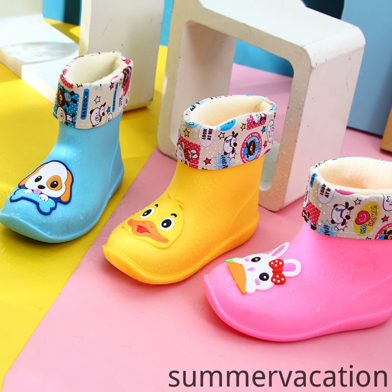 Kids Rain Boots + Lining fabric lining Sockets/ Boots Getah Budak Pvc ...