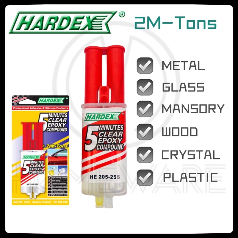 EPOXY COMPOUND 5 MIN clear HARDEX / GUM 2 TON | Shopee Malaysia