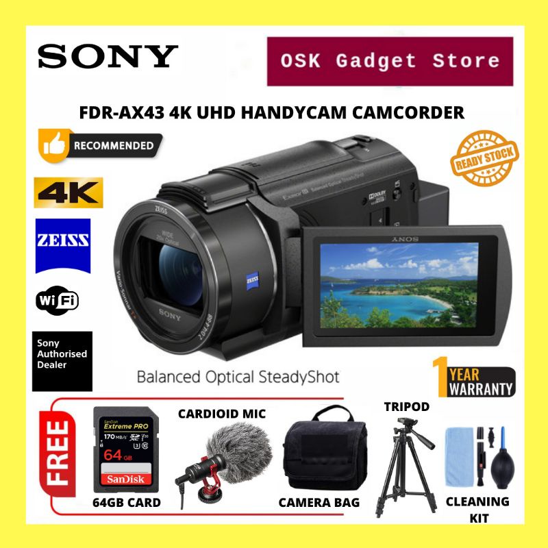 New Model Sony FDR-AX43A AX43 A 4K UHD Handycam Camcorder | Bundle Package | Sony Malaysia ...