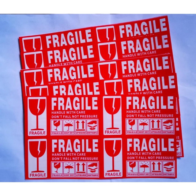 *Ready Stock* Fragile Sticker Warning Label 3cm x 5cm (10pcs) | Shopee ...
