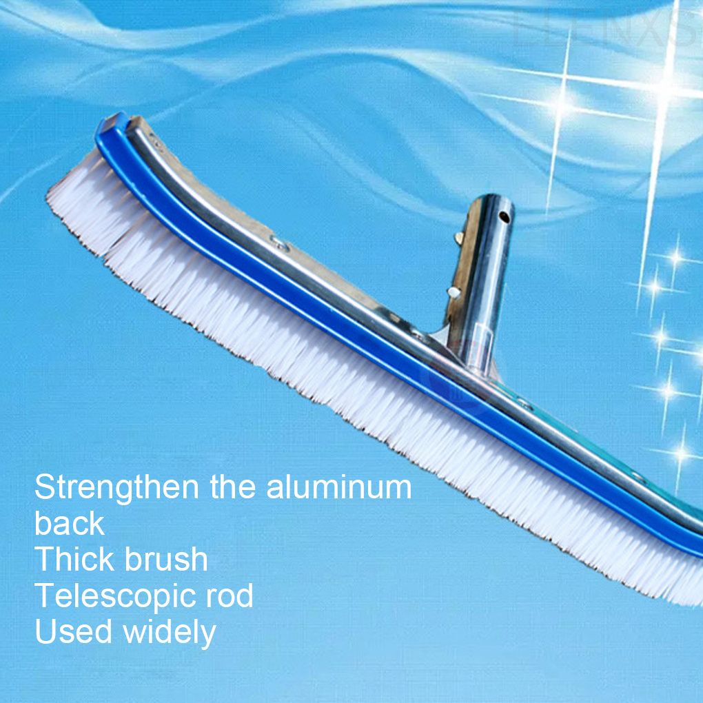 18 inch Curved Swimming Pool Wall Brush Pool Broom Aluminum Handle Spa ...