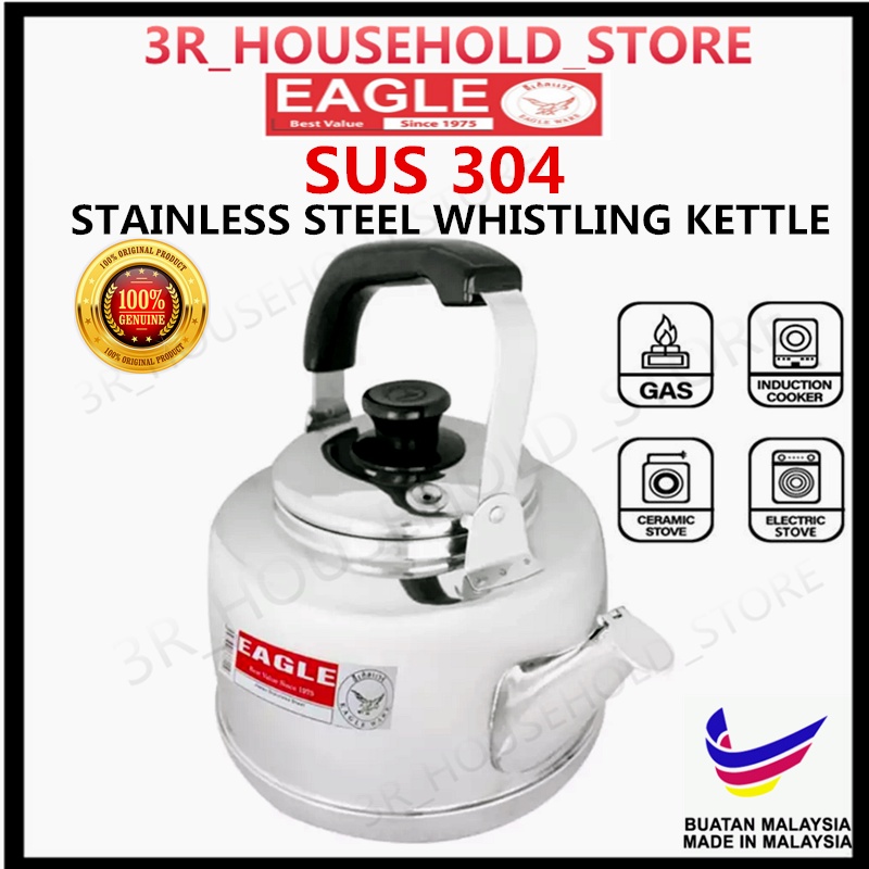 EAGLE SUS304 Stainless Steel Whistling Kettle / Cerek Bunyi | Shopee ...
