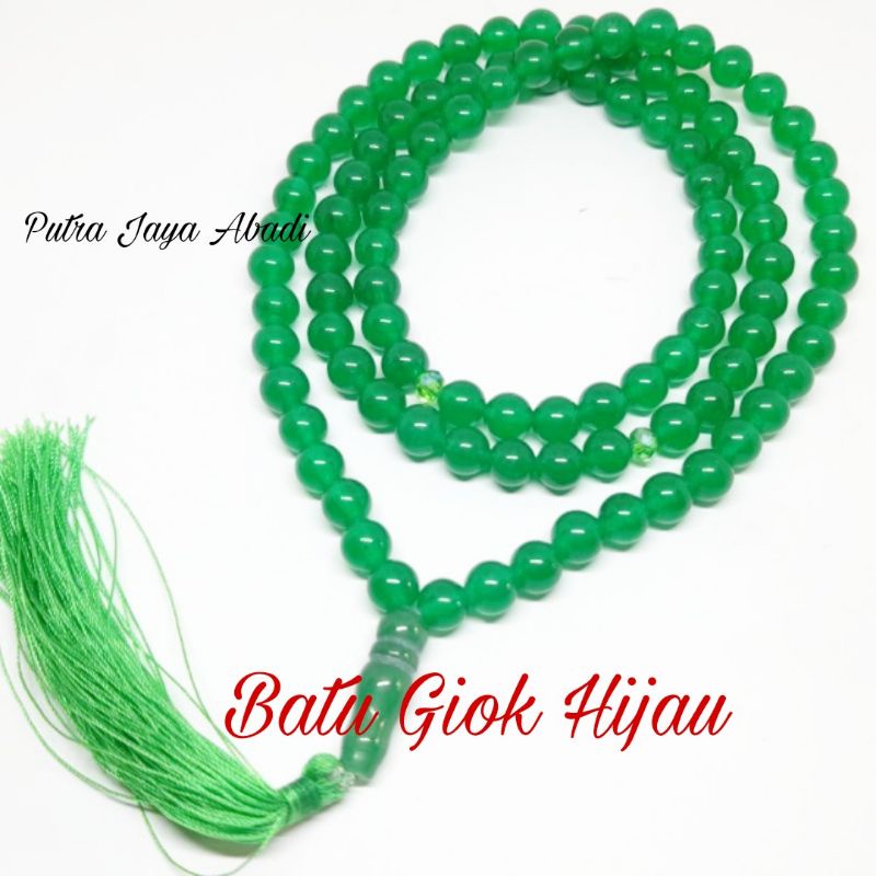 HIJAU Original 99 GRAIN CRYSTAL GREEN JADE ROSARY 8MM | Shopee Malaysia