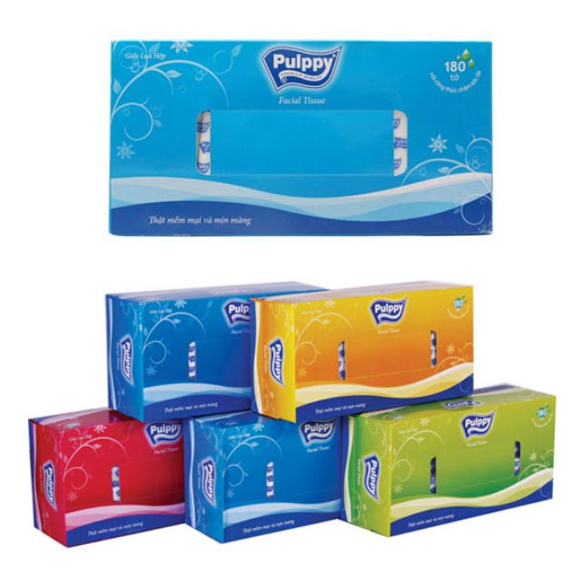 Pulppy Silk Tissue Box of 180 Sheets 2 Layers/ 100 Sheets Tea Fragrance ...