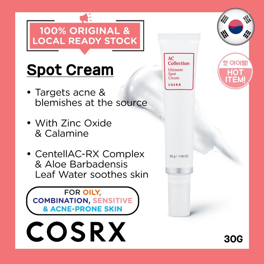 COSRX AC Collection Ultimate Spot Cream 30g Red Spot Breakout Acne ...