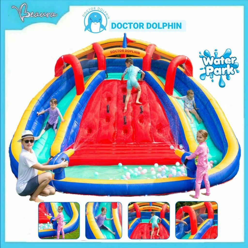 🔥Waterpark Giant Castle Slide Bouncer Bestway AirMyFun Doctor Dolphin ...