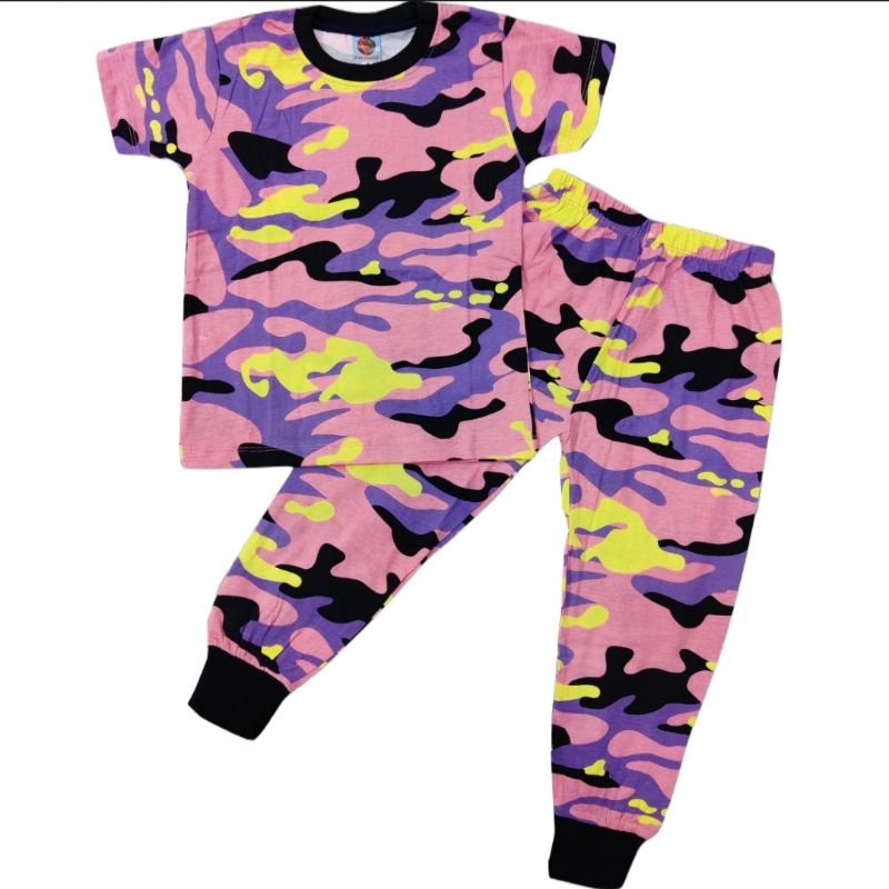 Baju Tidur Budak Baju Askar 🥼 Pyjamas Army Camouflage Kids FusionTex ...