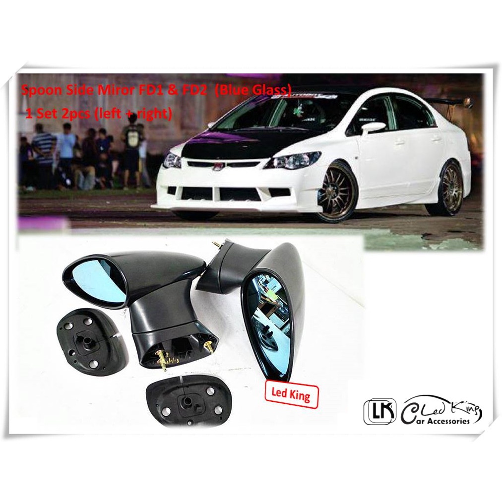 🔥 Ready Stock 🔥 Honda Civic Fd Fd2 Side Mirror Spoon Miror Black ...
