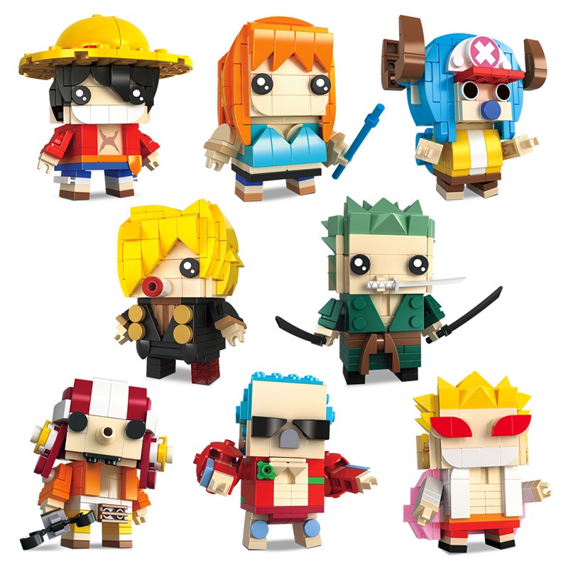 ONE PIECE Cartoon Roles Brick Dolls Models Building Block Creative ...