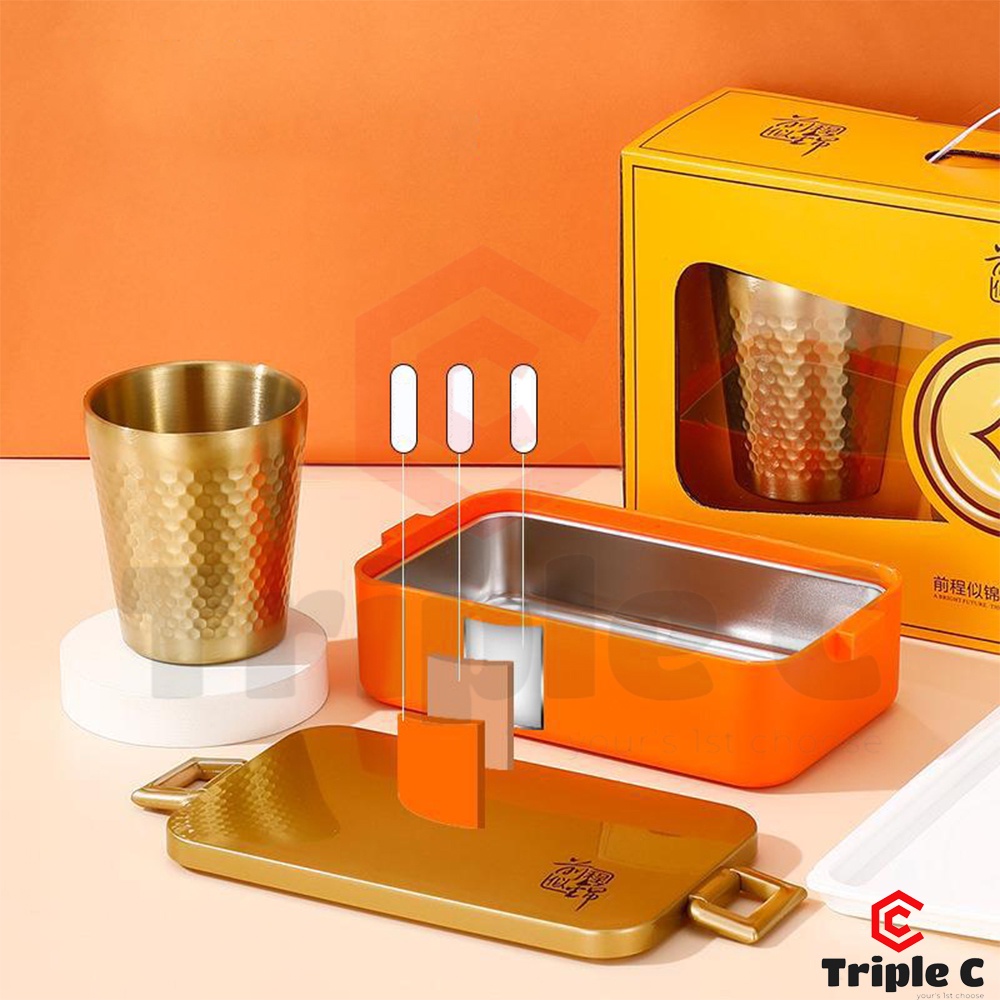 [Triple C] High Quality 304 Stainless Steel Lunch Box And Cup Set ...