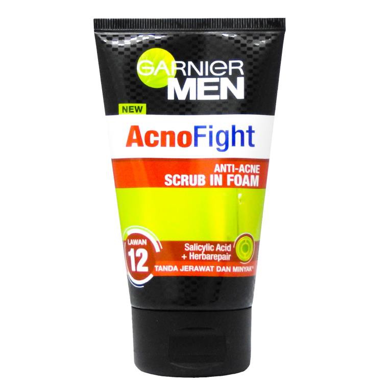 Garnier Men Acno Fight Anti-Acne Scrub in Foam-Pencuci Muka (100ml) | Shopee Malaysia