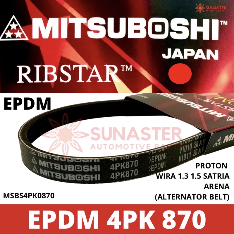 MITSUBOSHI BELTING 4PK 870 Proton Wira 1.3 1.5 Satria 1.3 1.5 Arena ...