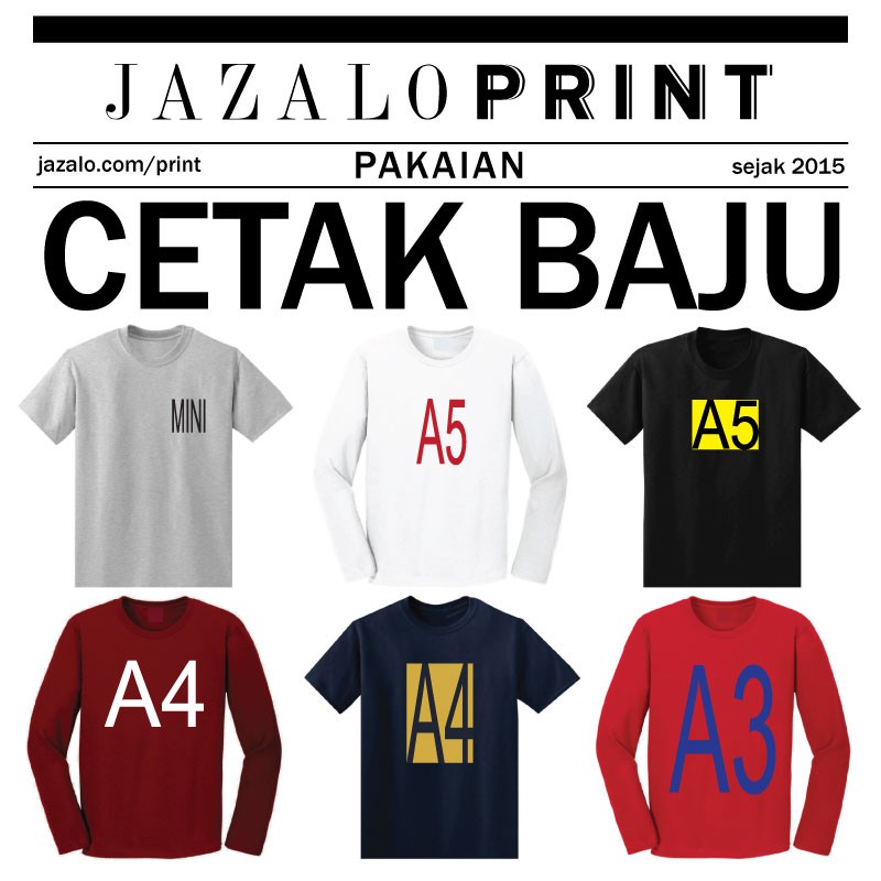 Custom Coloured Print on Apparel, T-shirt, Bag - Cetak Logo Baju Gambar ...