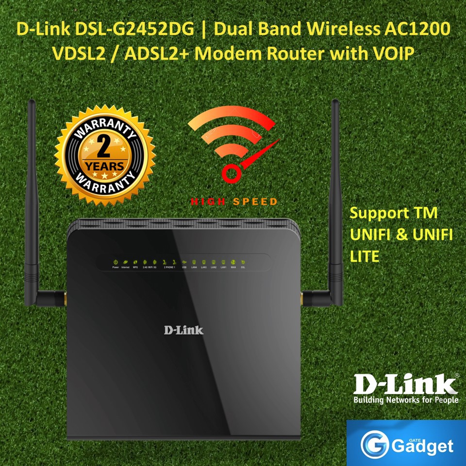 D-Link DSL-G2452DG | Dual Band Wireless AC1200 VDSL2 / ADSL2+ Modem ...