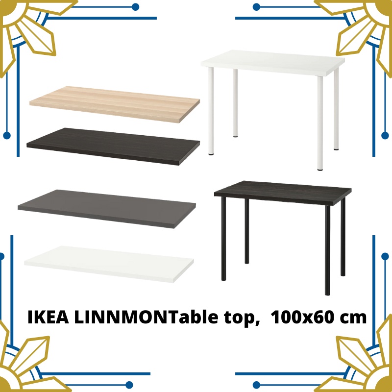 IKEA LINNMON Table top, 100x60 cm can add 4leg meja 桌子，书桌 | Shopee Malaysia