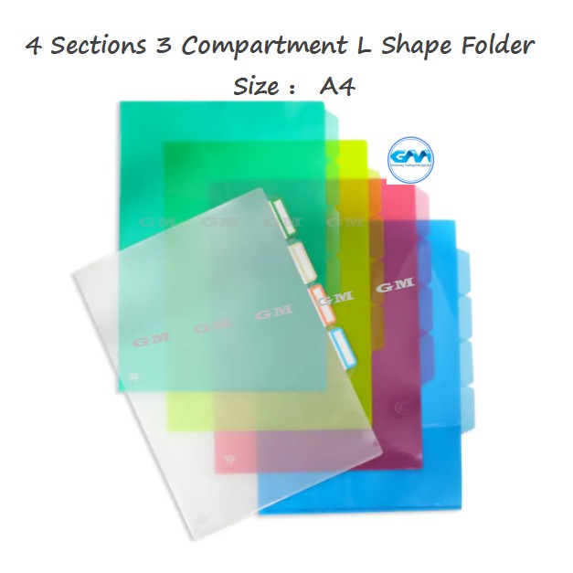 A4 L Shape File with Dividers | Expanding File Holder | Divider Tab ...