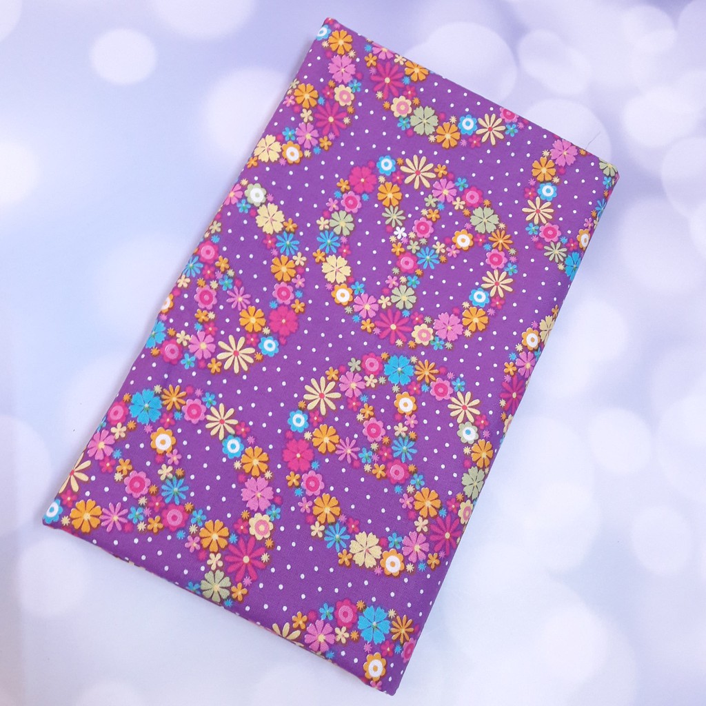 Kain Designer Cotton colourful floral peace sign | Shopee Malaysia