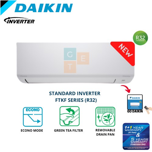 Daikin Air Cond Inverter Ftkf Series Wall Mounted 1 0hp 2 5hp R32 Air