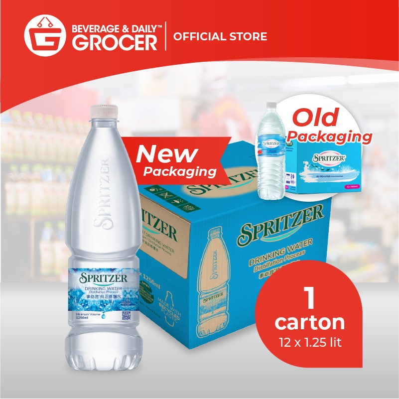 Spritzer Distilled Drinking Water 12 x 1.25L (12 Bottles ) 1 Carton | Shopee Malaysia