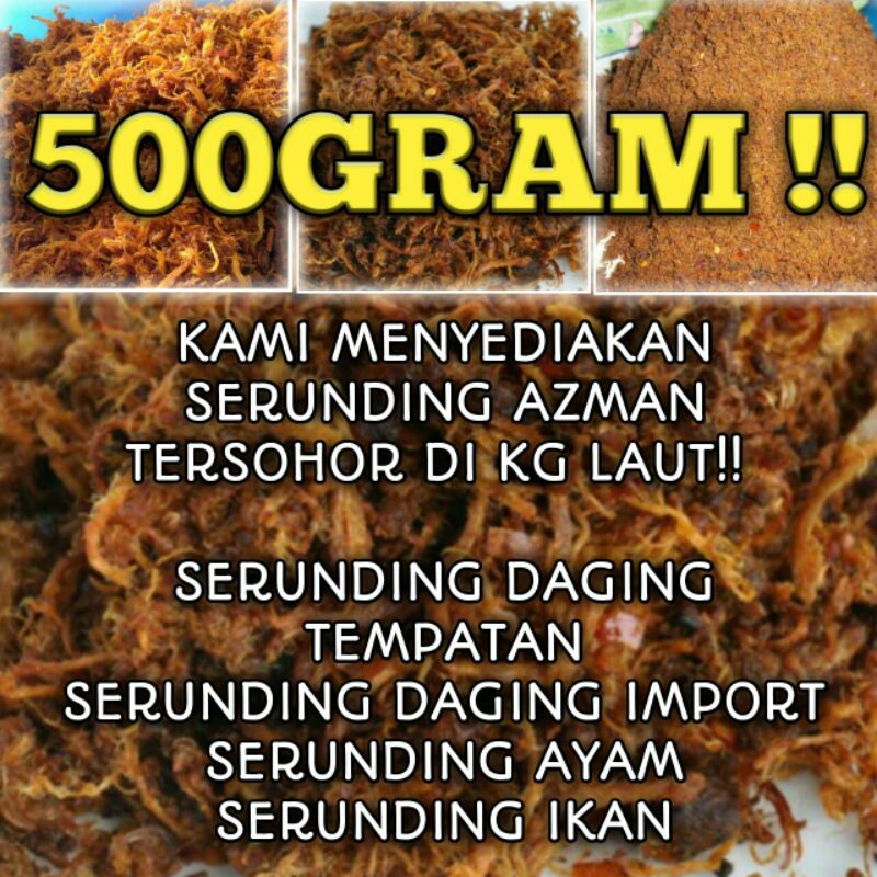 SERUNDING ORI KG LAUT MURAH DAN SEDAP 500GRAM/ Serunding daging ...