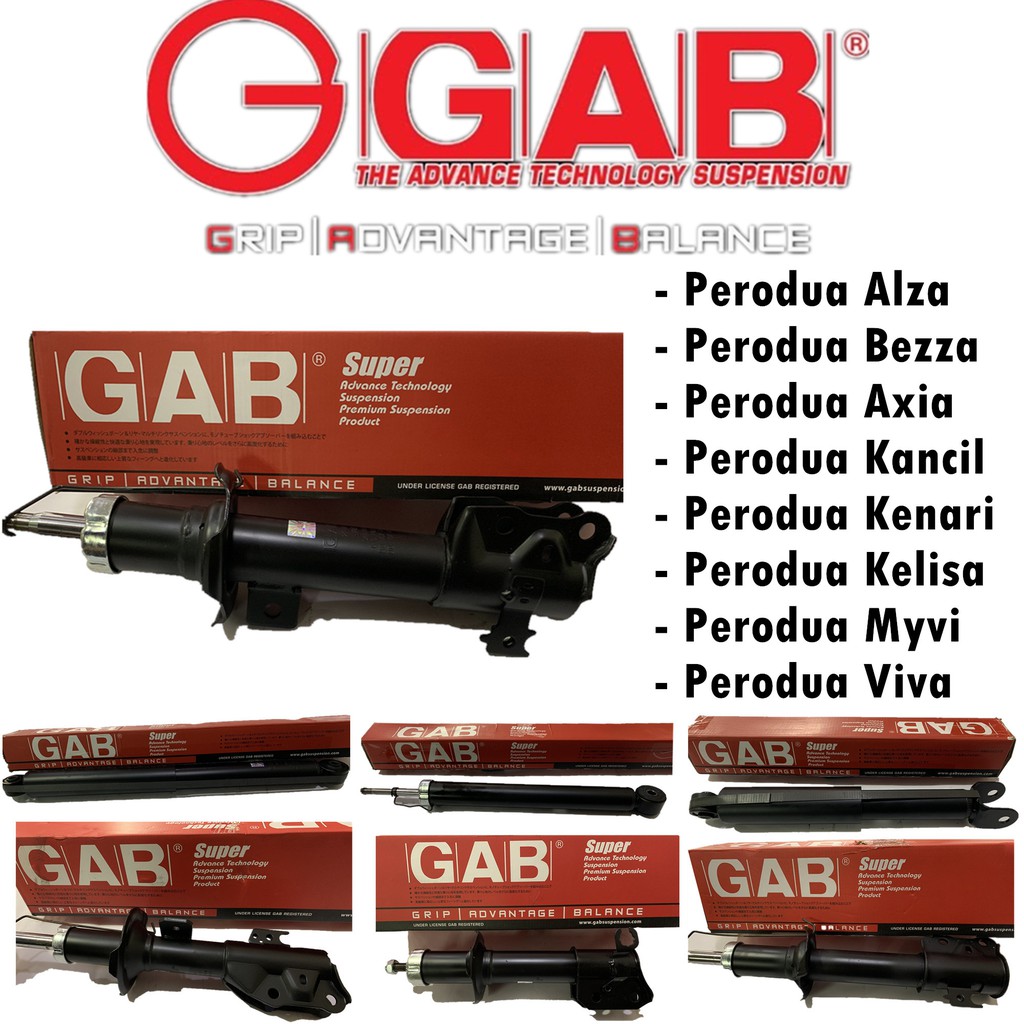 GAB Super Premium Shock Absorber - Perodua Alza Axia Bezza Kancil ...
