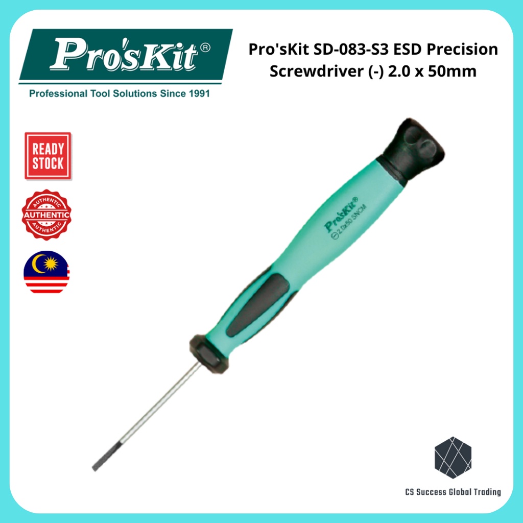 🔥Hot Product🔥 Pro'sKit SD-083-S3 ESD Precision Screwdriver (-) 2.0 x 50mm | Shopee Malaysia