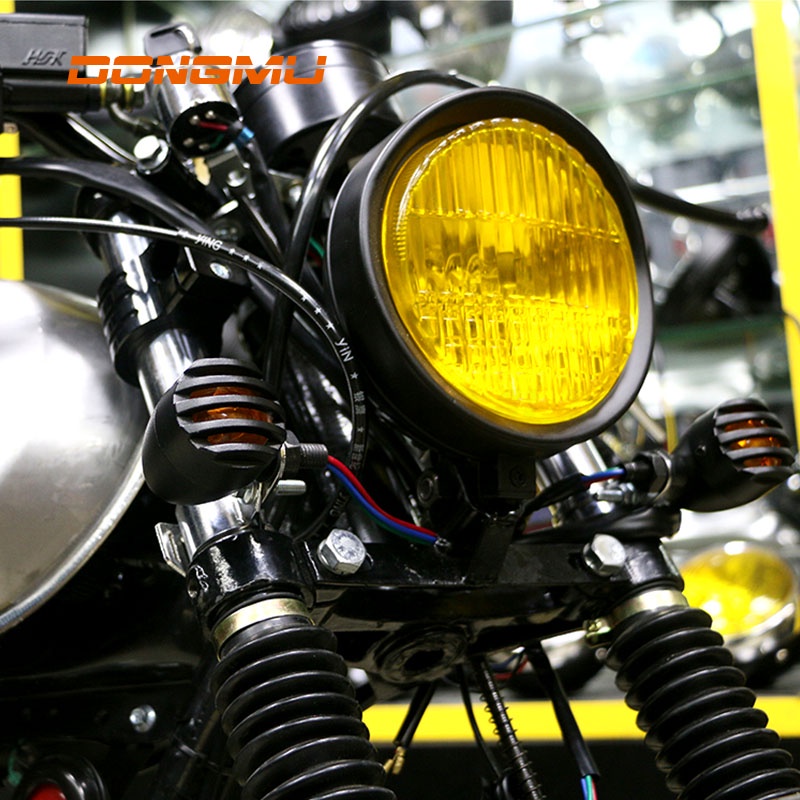 Retro Vintage Motorcycle Mount Headlights Lamp Light High / Low Beam ...